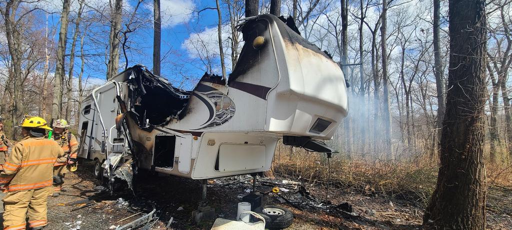 Trailer fire on Engletown Rd. - Wagontown Fire Company