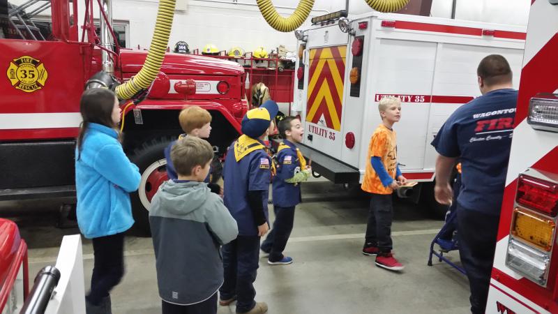 Cub Scouts visit firehouse - Wagontown Fire Company